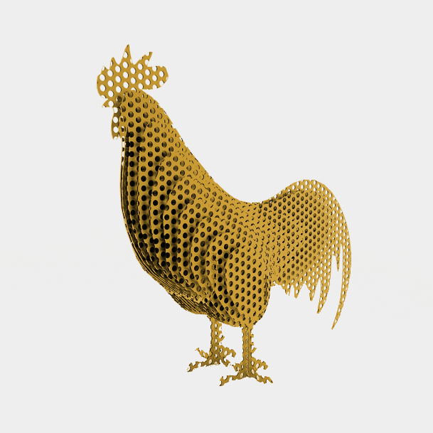 Hahn COQ Skulptur aus Stahl - XL – Objecto.shop