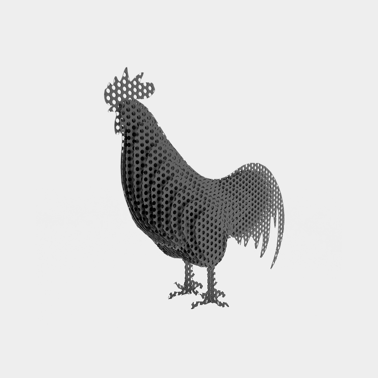 Hahn Chick COQ Skulptur aus Stahl – Objecto.shop